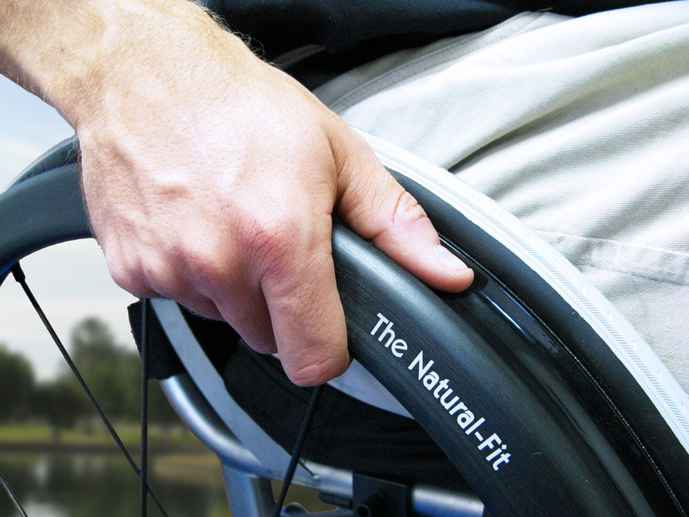 "Natural-Fit" Ergonomic Grip Wheelchair Handrims by Out-Front - Total ...